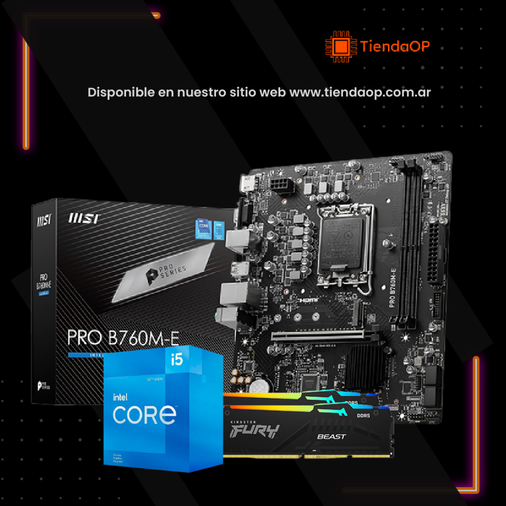 COMBO DE ACTUALIZACIÓN I5 12400F + B760M E + 32GB RAM - TiendaOP