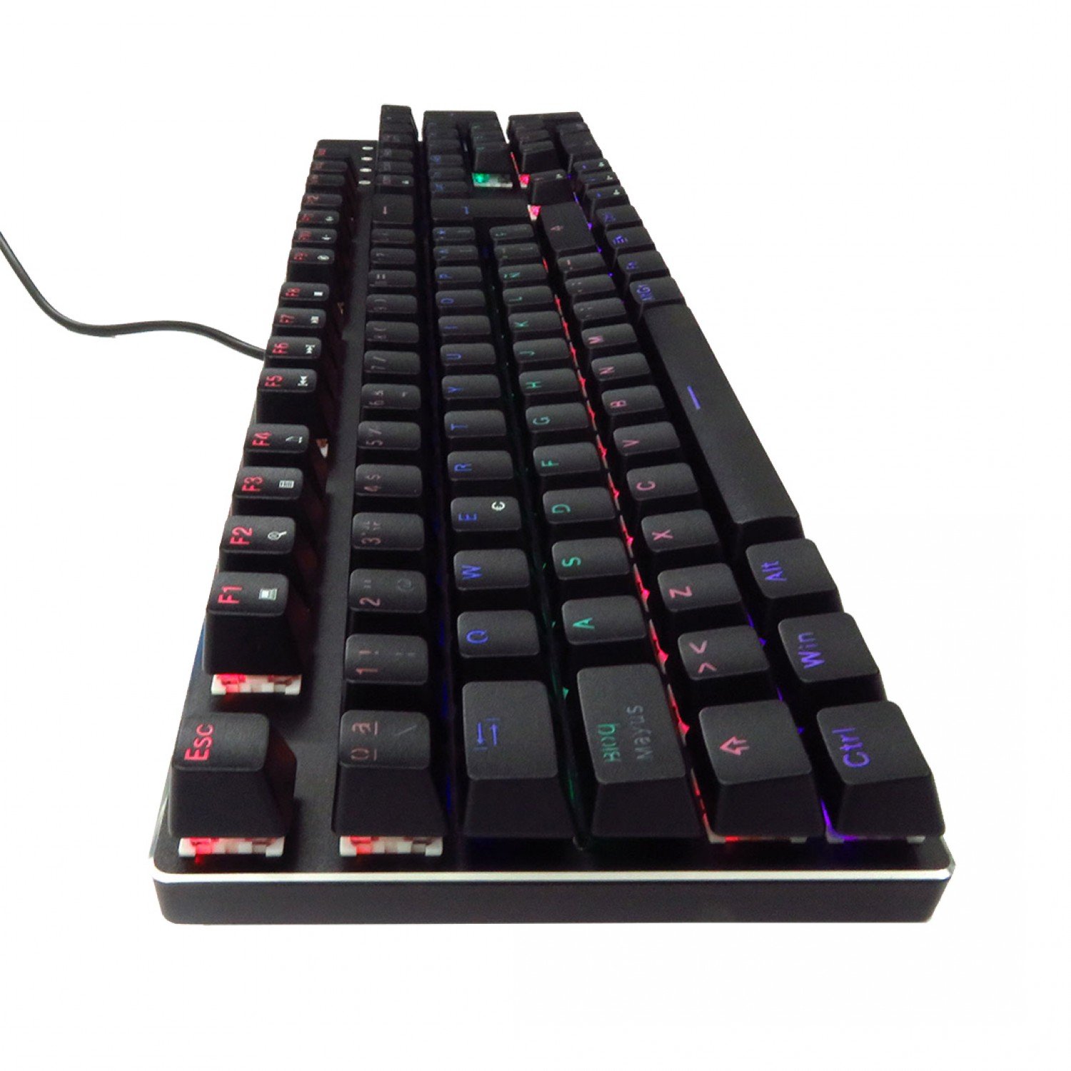 TECLADO MECÁNICO AUREOX UNRIVALED BLACK SWITCH BLUE - TiendaOP